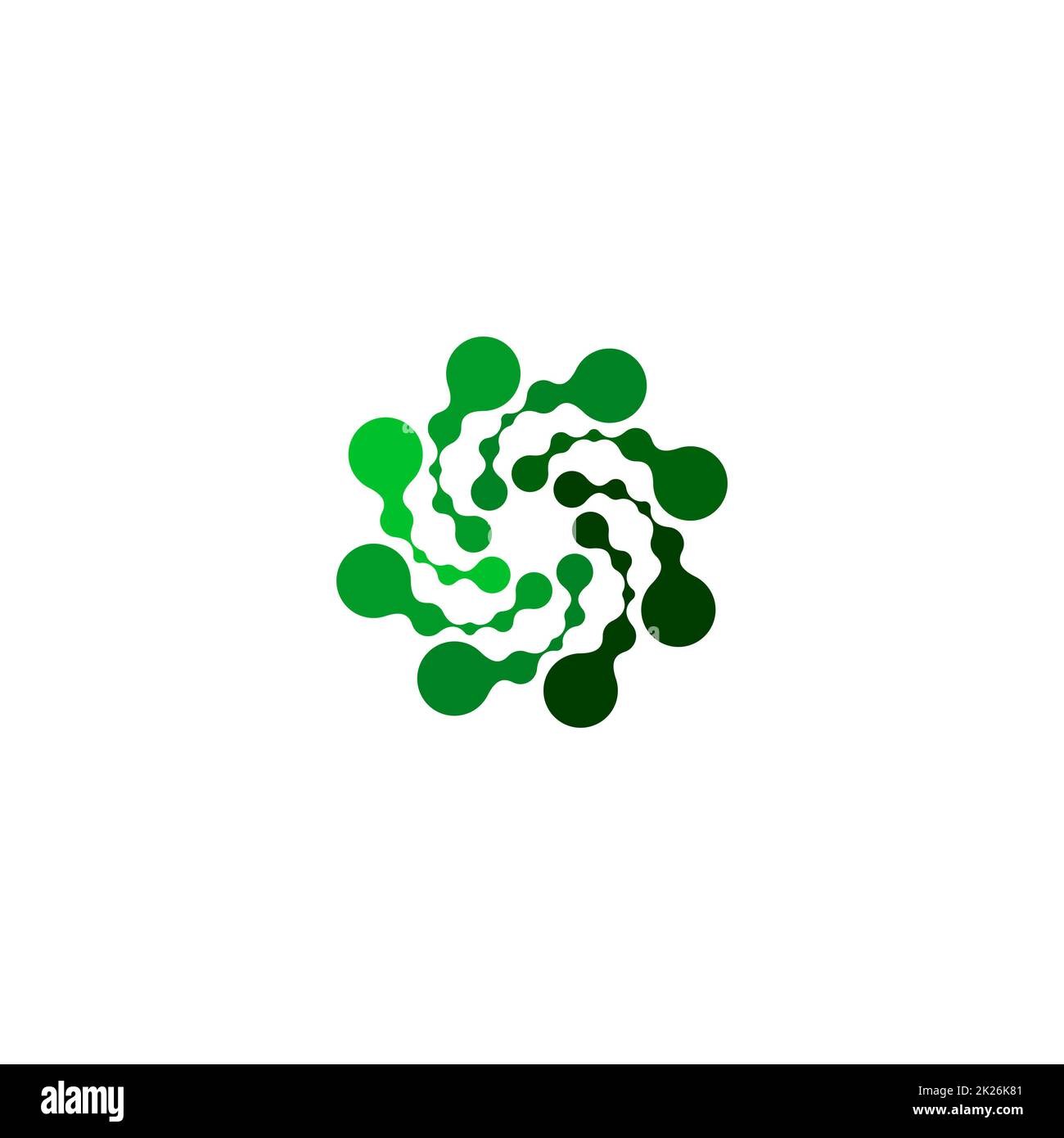 Isolated abstract green color round shape logo on white background ...