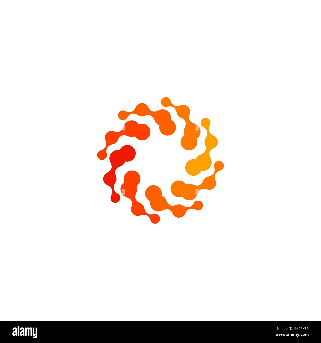 Isolated abstract round shape orange color logo, stylized sun logotype ...