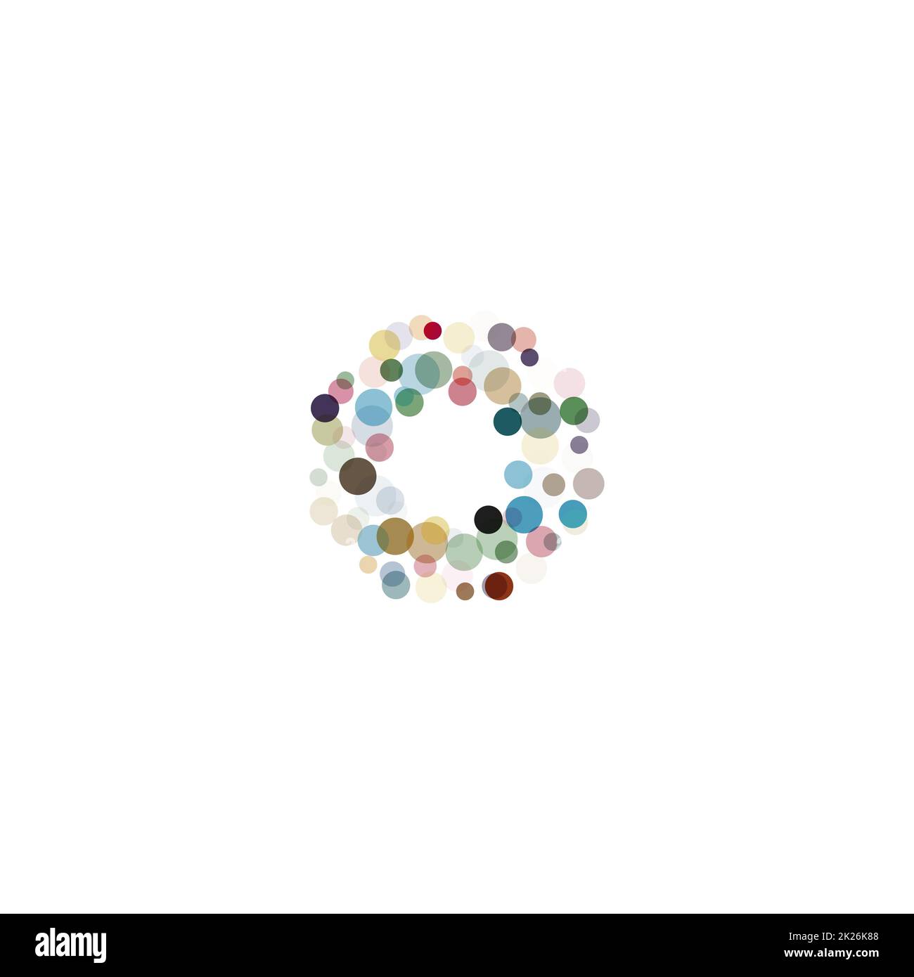 Abstract circle logotype set. Unusual dotted round isolated chem logo ...