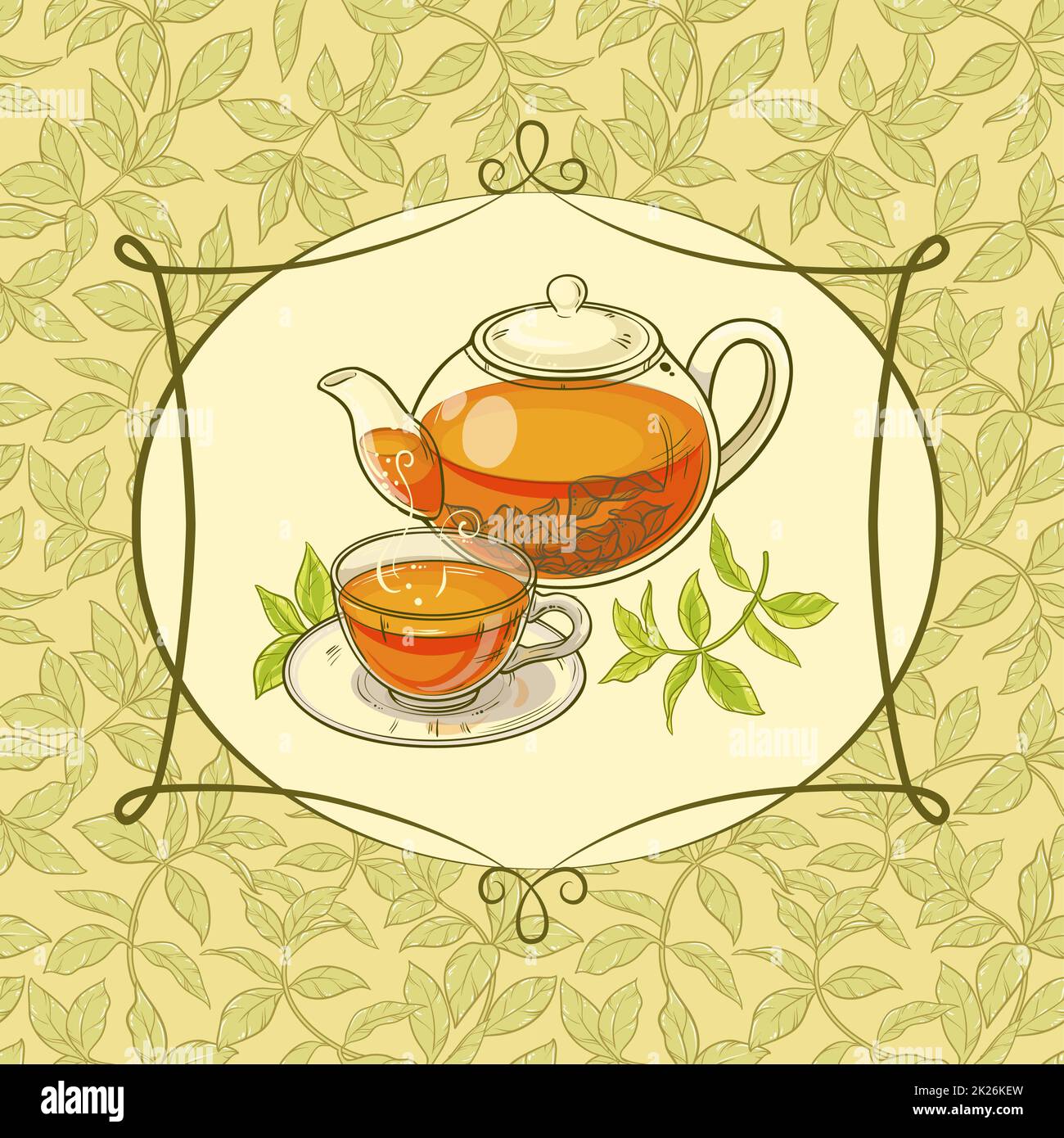 Teapot decor vector hi-res stock photography and images - Alamy
