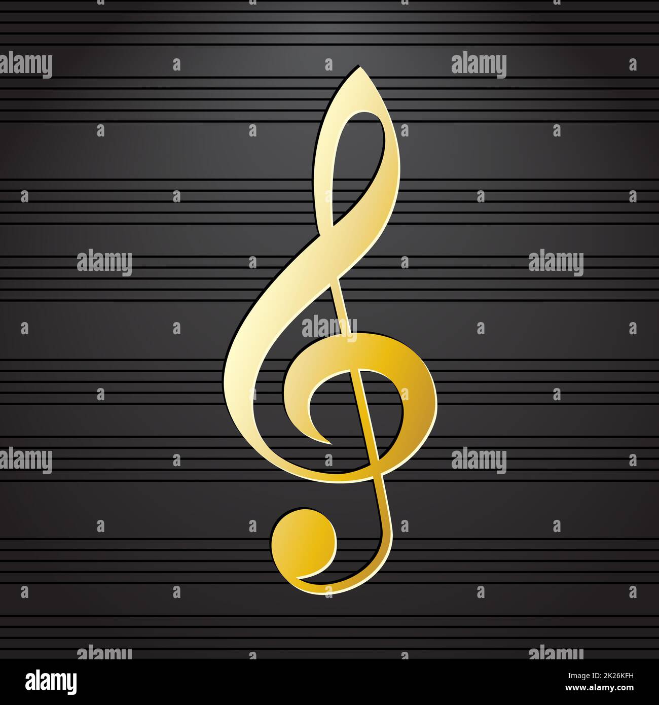 Treble clef on music staff background Stock Photo - Alamy