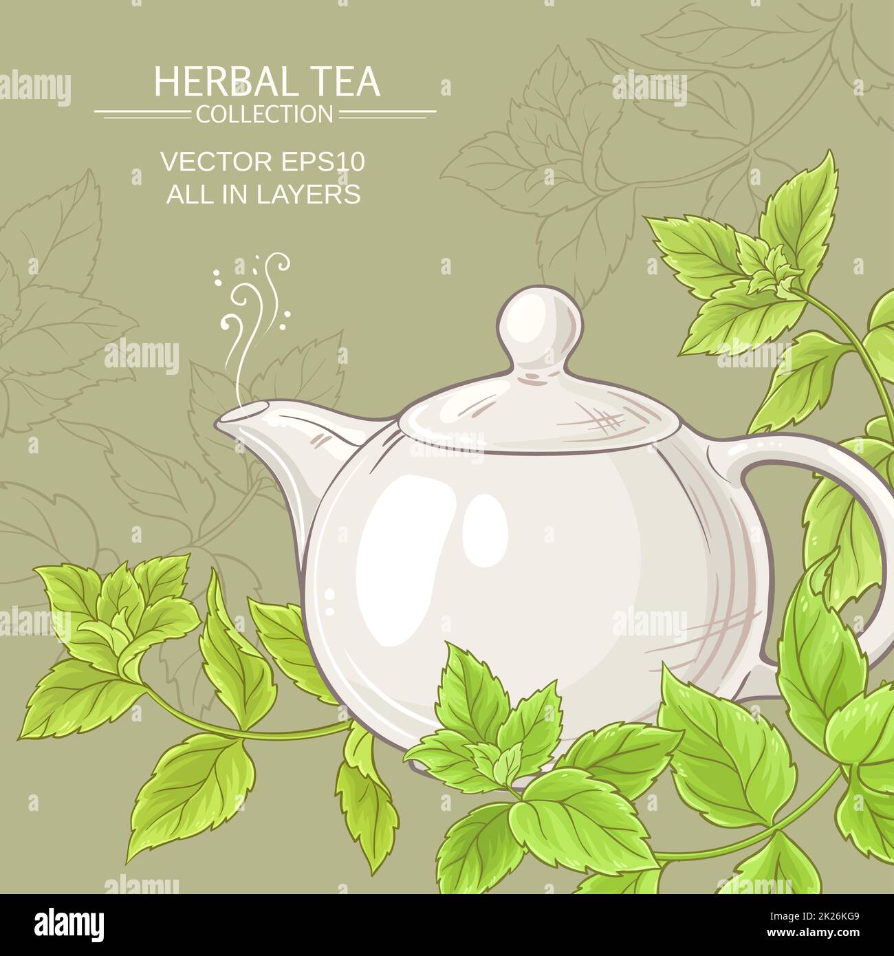 peppermint tea in teapot Stock Photo - Alamy