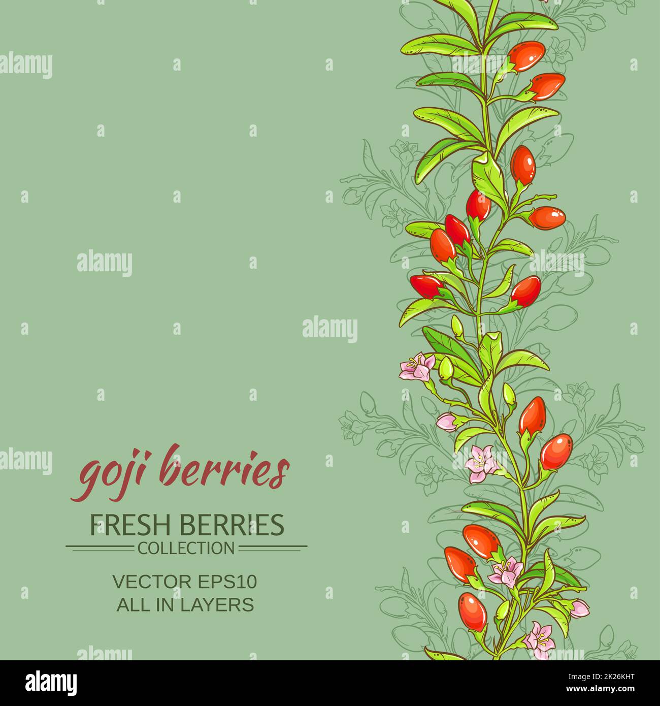 goji vector background Stock Photo - Alamy