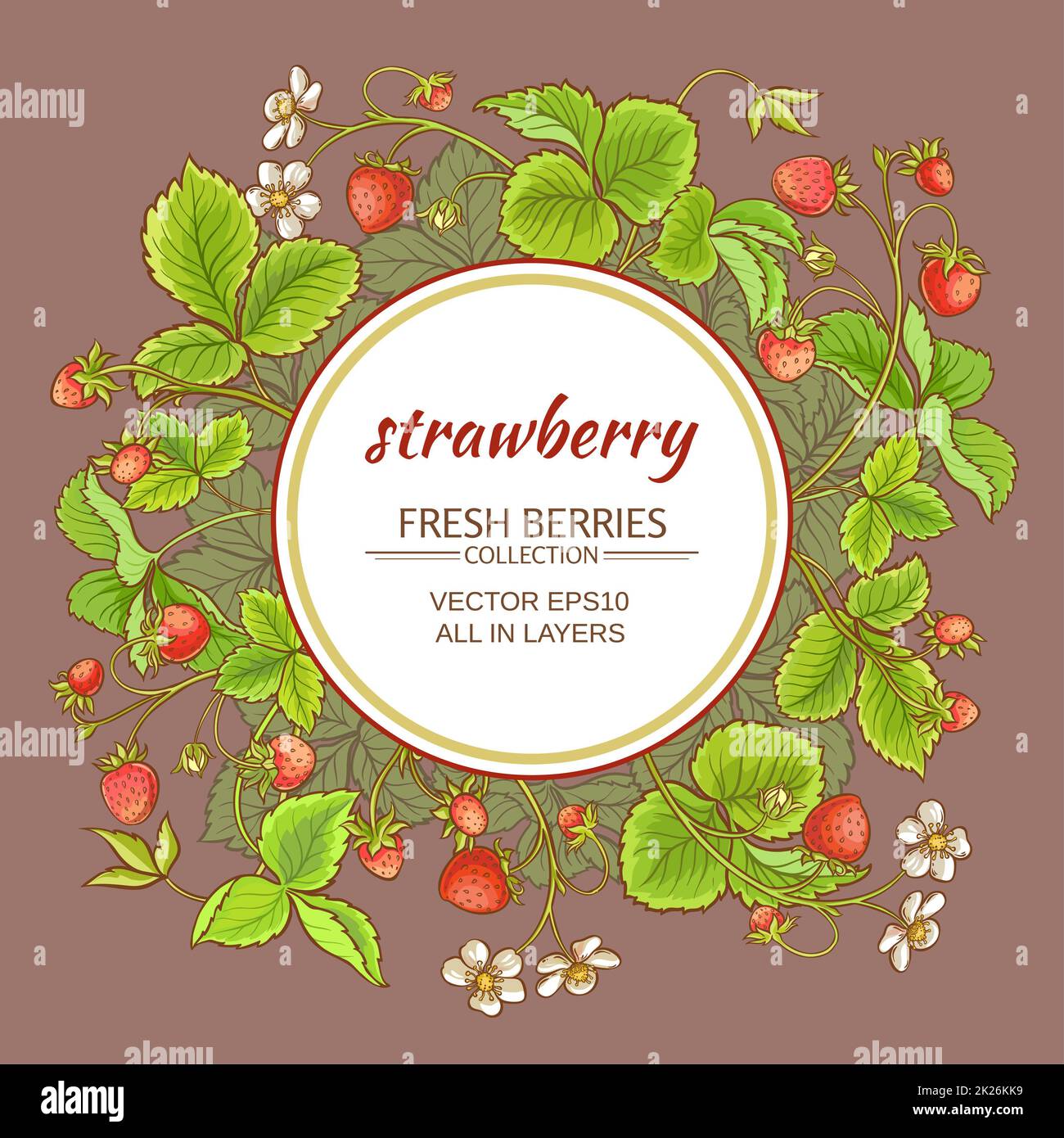 strawberry vector frame Stock Photo - Alamy
