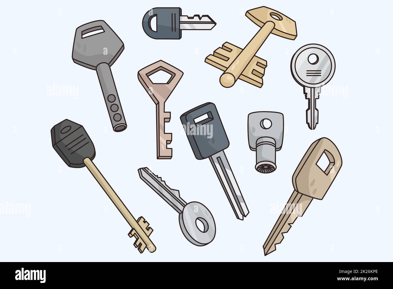 Set of different old and modern keys Stock Photo - Alamy
