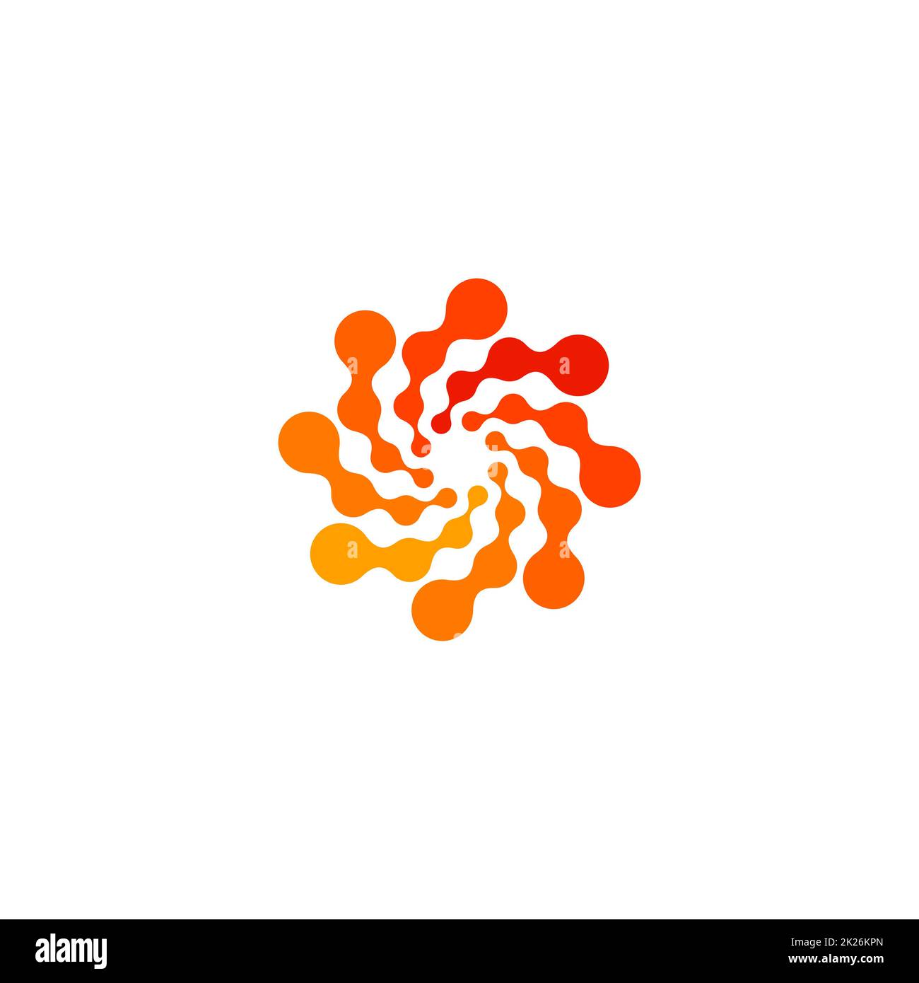 Isolated abstract round shape orange color logo, dotted stylized sun ...