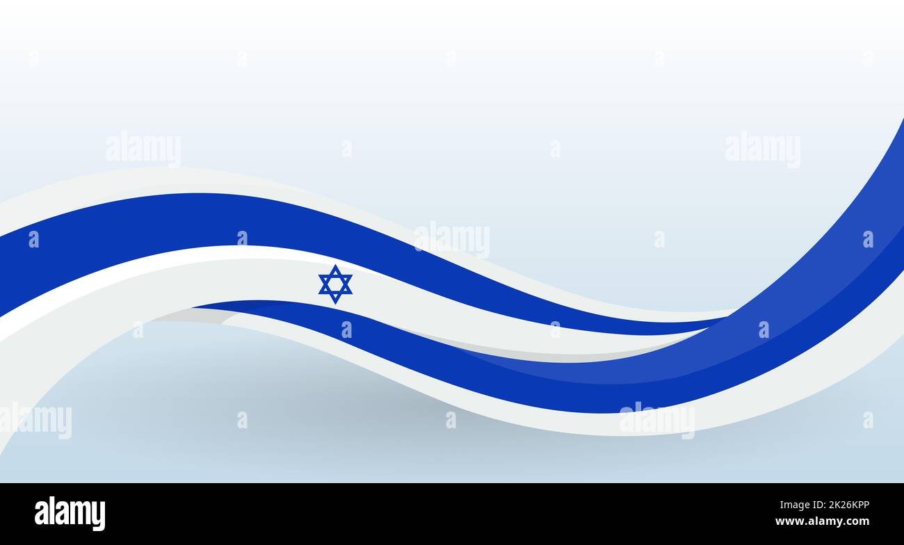 Israel National flag. Waving unusual shape. Design template for ...