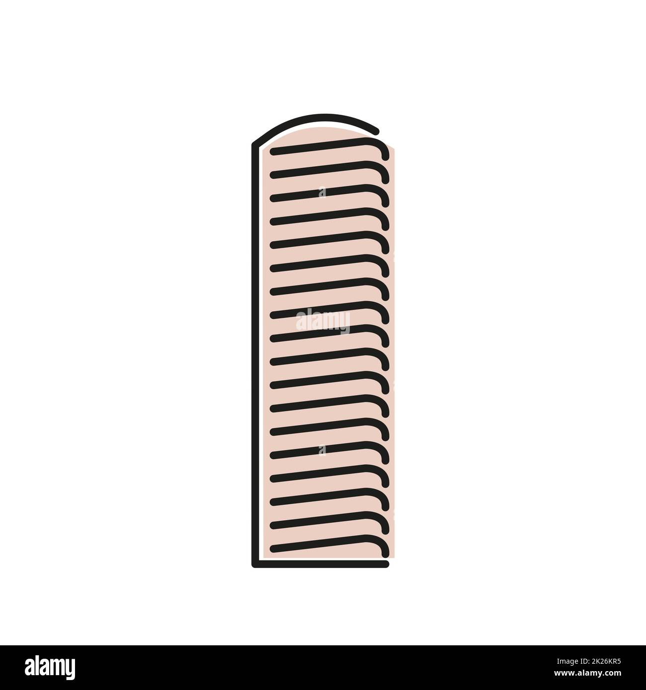 Isolated pink color skyscraper in lineart style icon, element of urban ...