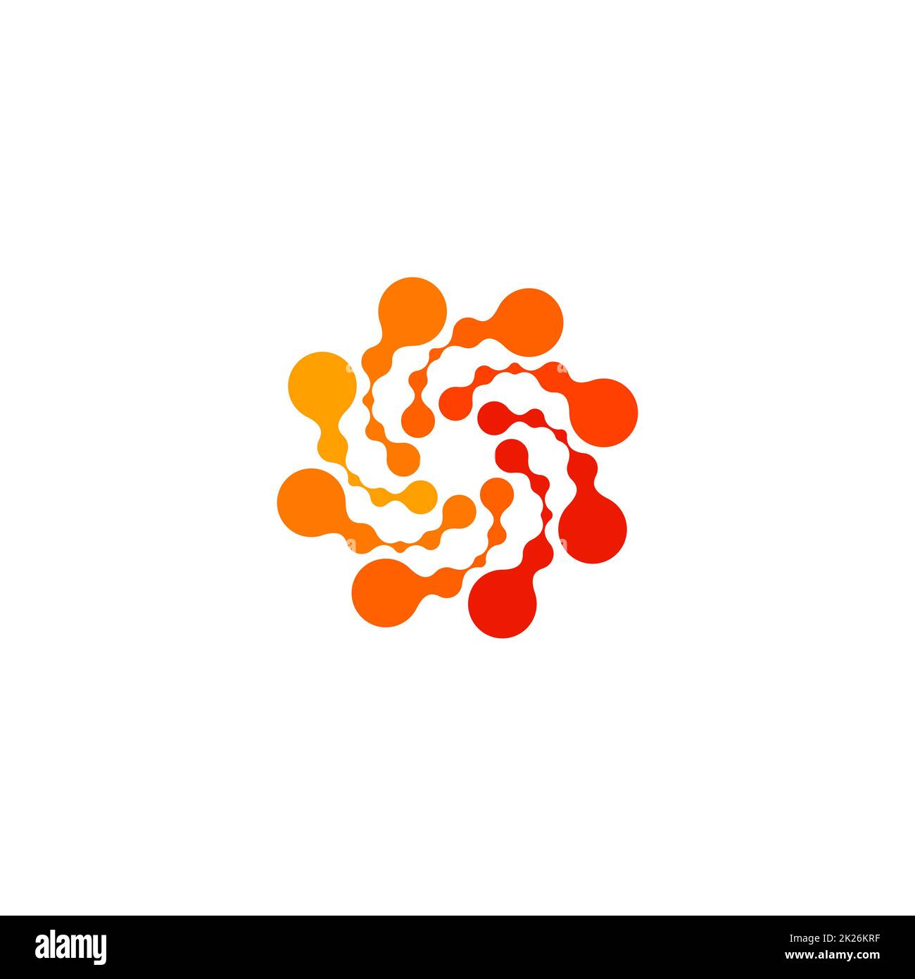 Isolated abstract round shape orange color logo, dotted stylized sun ...