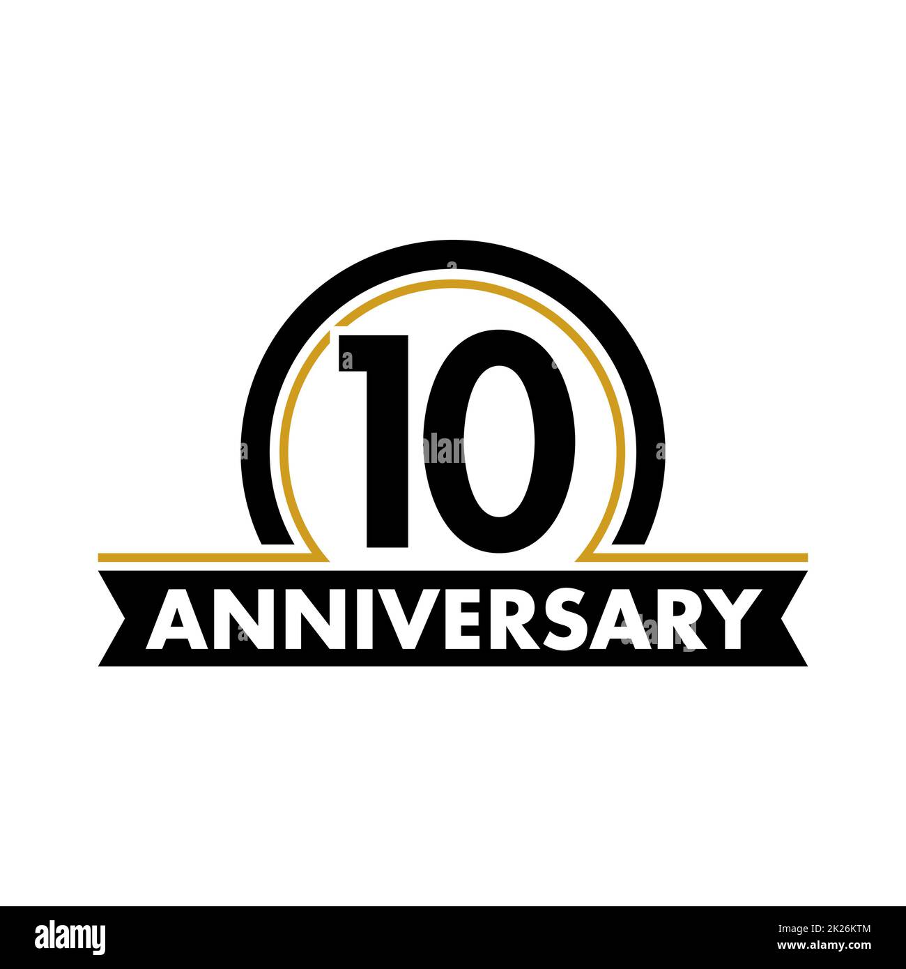 Anniversary vector unusual label. Tenth anniversary symbol. 10 years ...