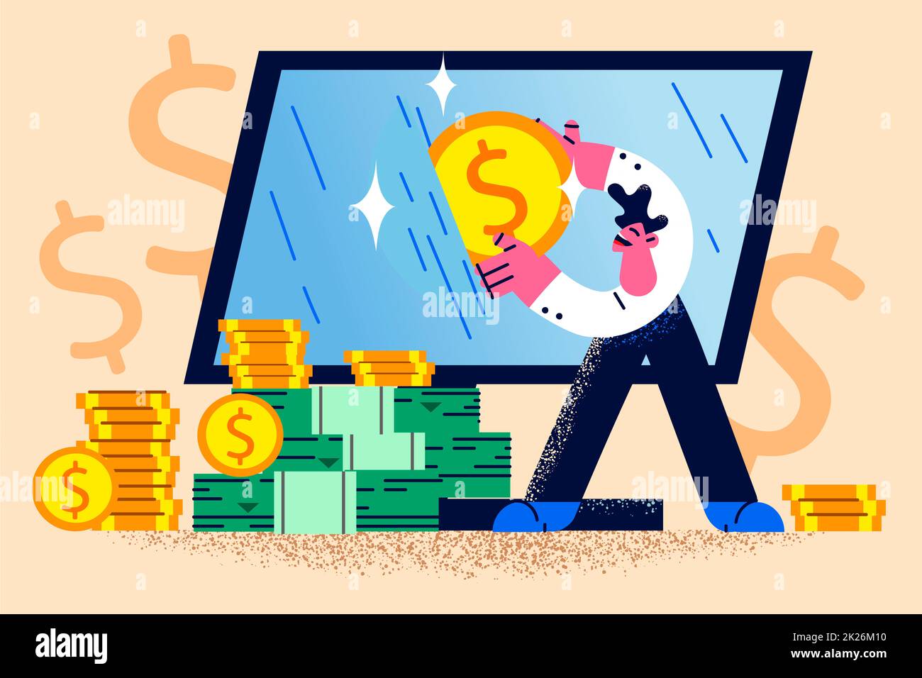 Receive money cartoon hi-res stock photography and images - Alamy