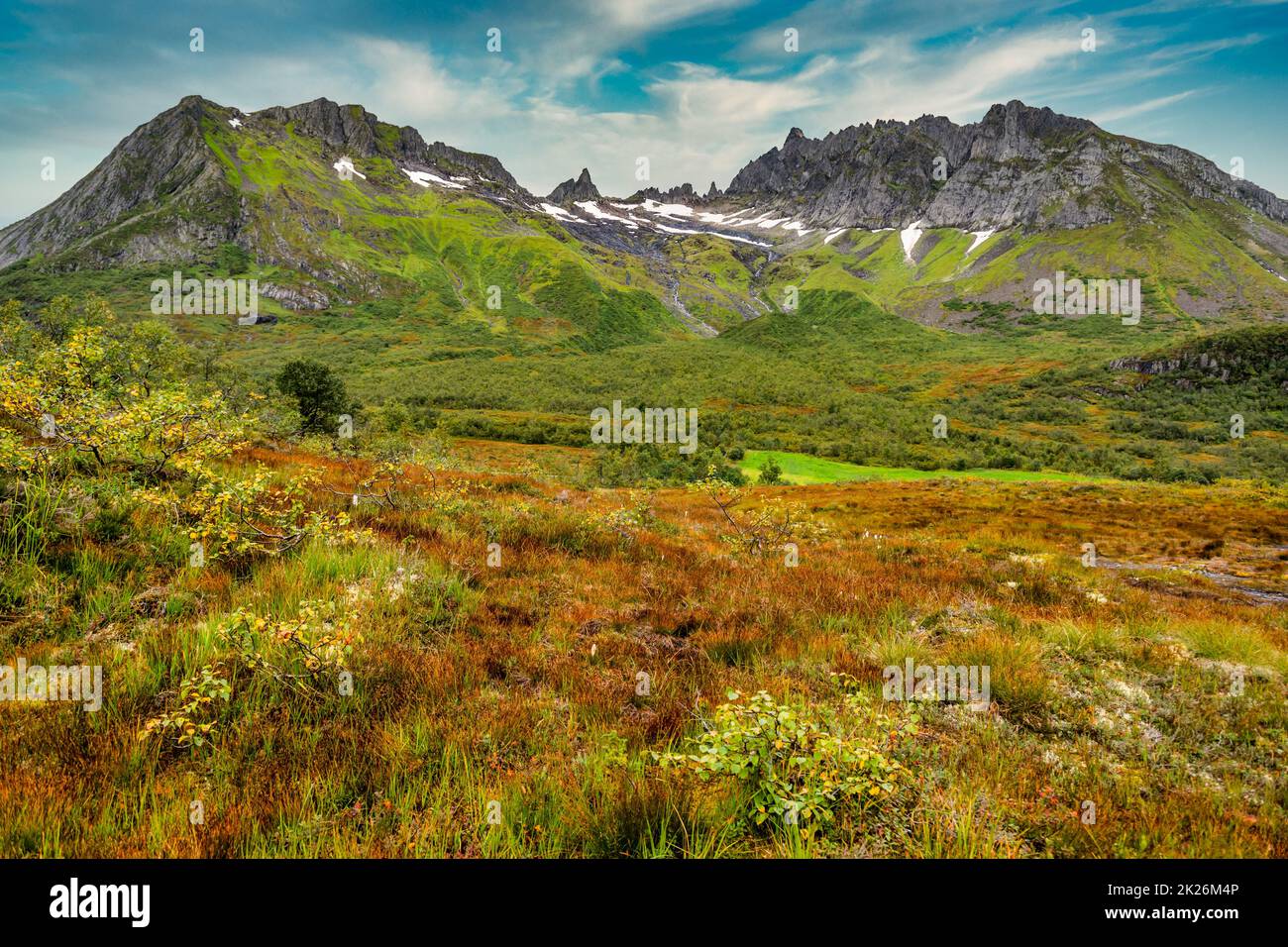 Beautiful mountain scenery landscape sunnmore area, norway during ...