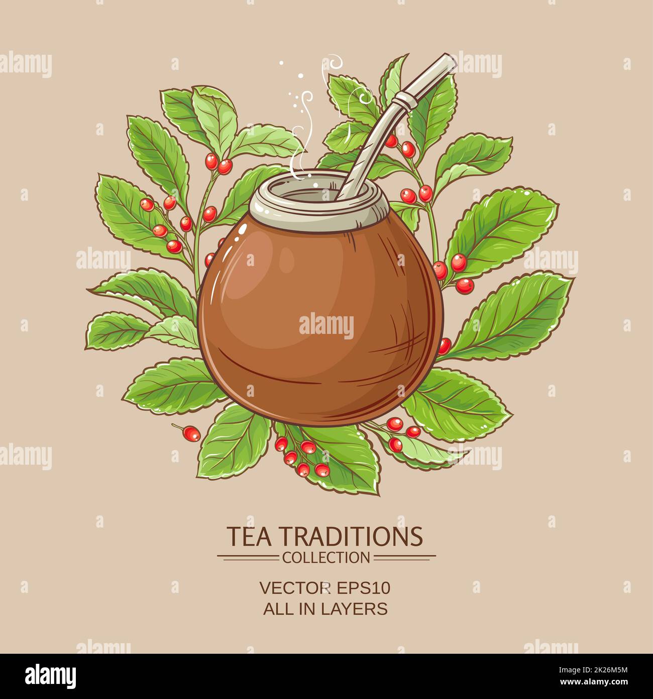 mate tea in calabash Stock Photo - Alamy
