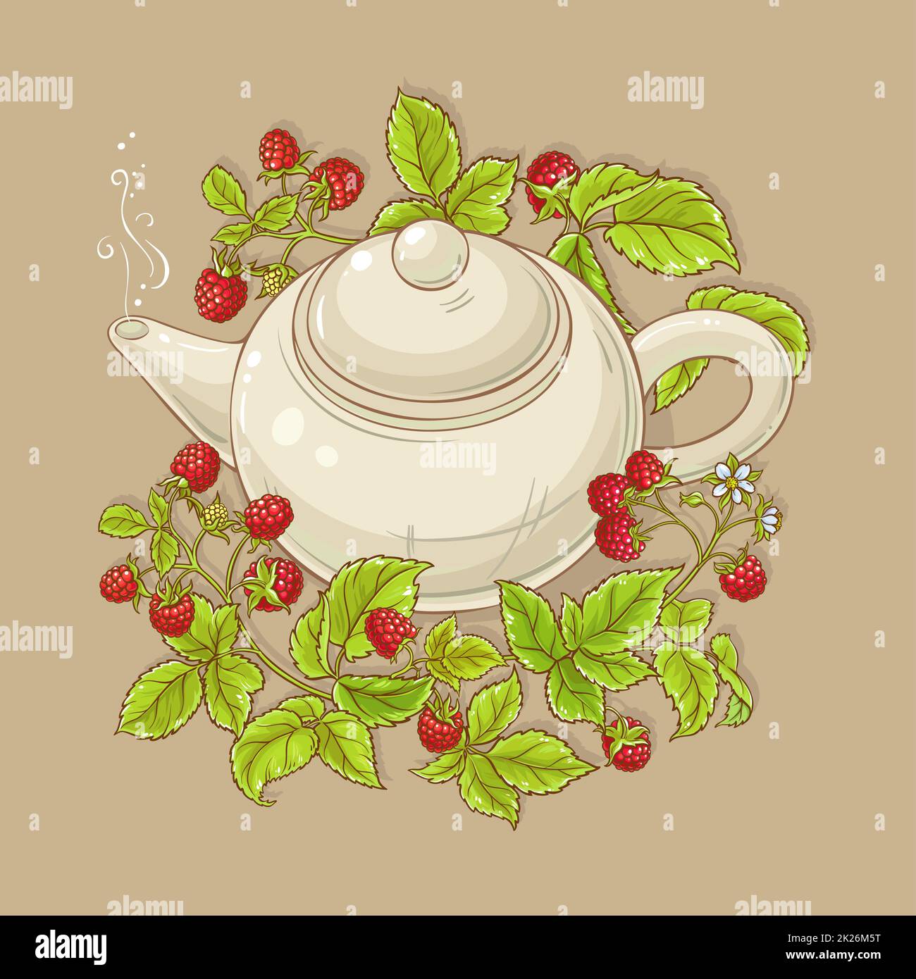 raspberry tea illustration Stock Photo - Alamy