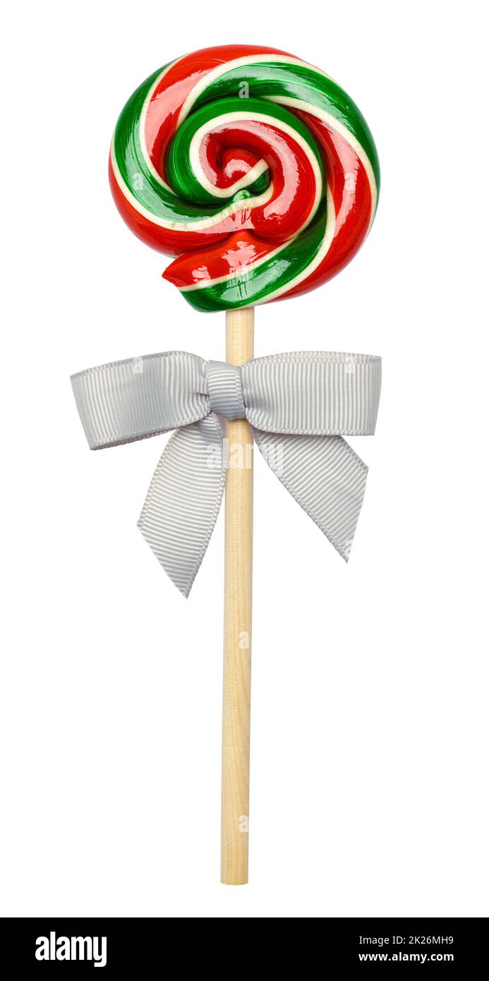 Red and Green Peppermint Lollipop Cut Out on White Stock Photo - Alamy