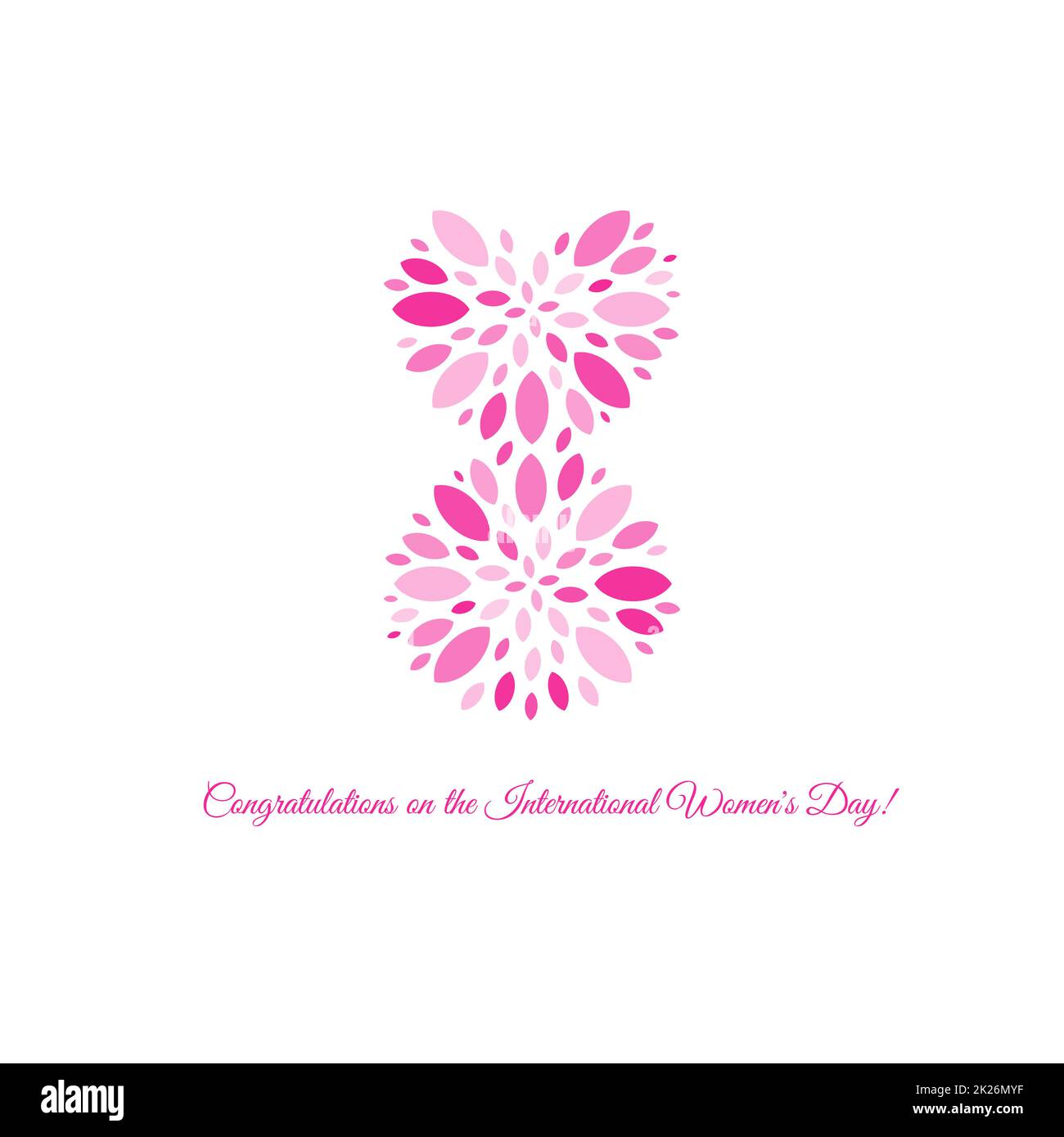Isolated pink color number eight of petals icon, international women ...