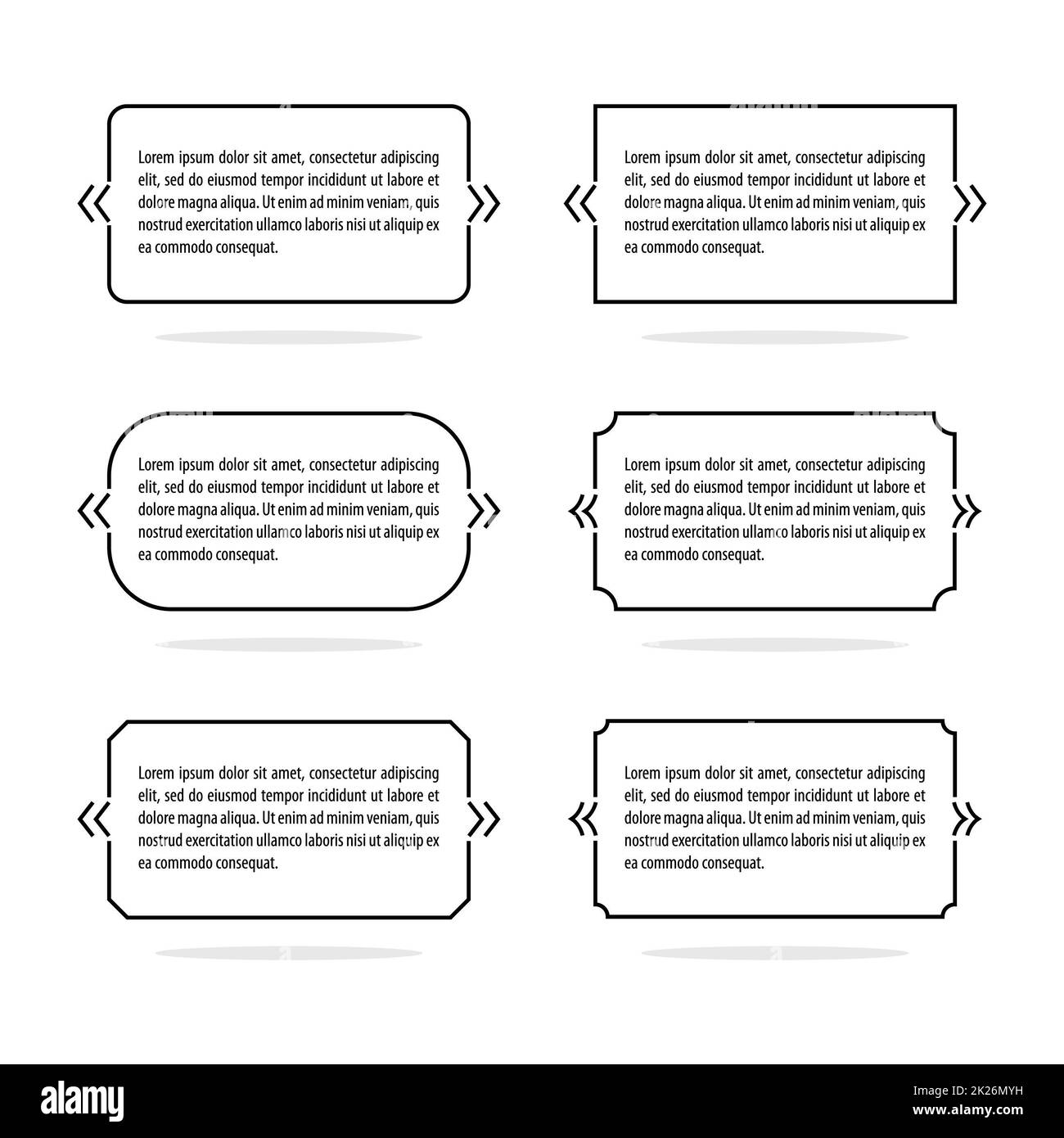Forms for quotes and other text. Vector frames template Stock Photo - Alamy