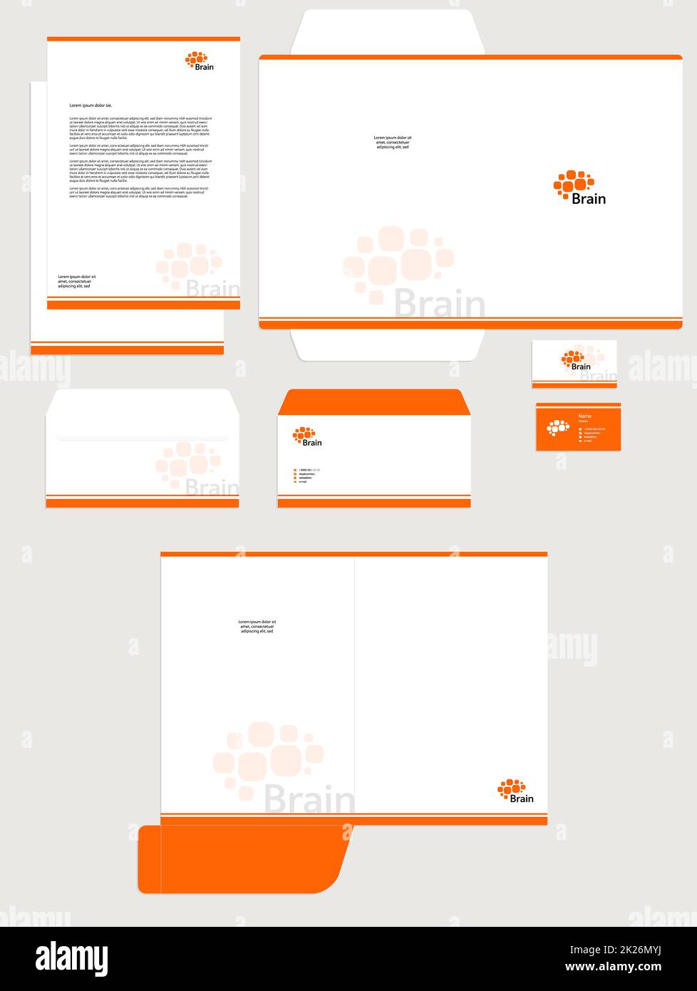 Business corporate identity set isolated vector template, white ...