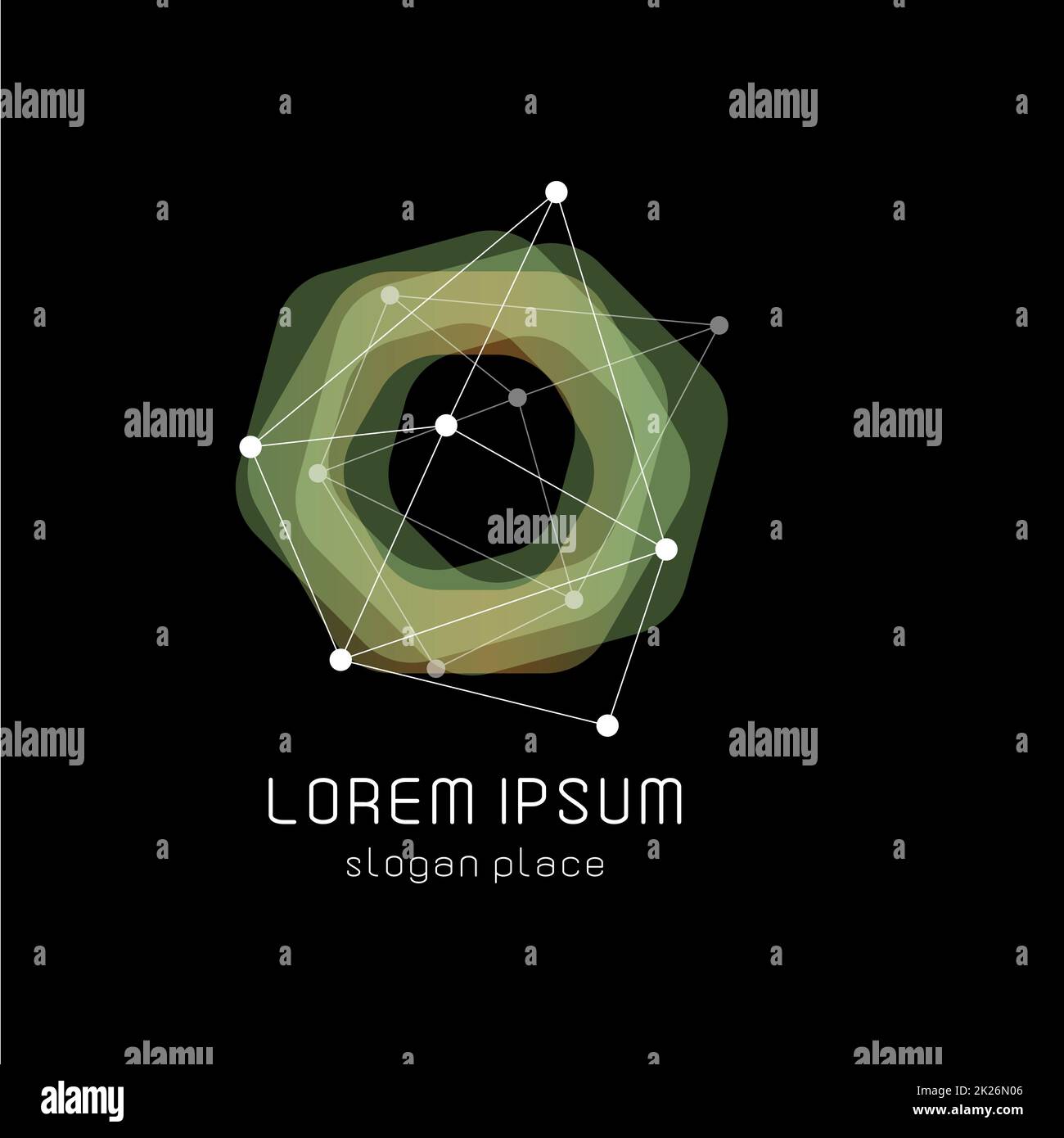 Unusual abstract geometric shapes vector logo. Circular, polygonal ...