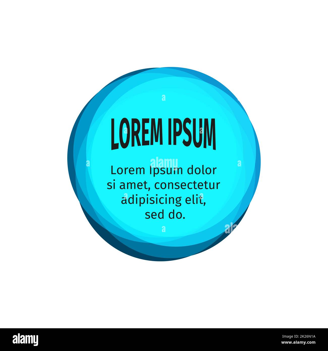 Isolated abstract bright blue color round shape logo on the white ...