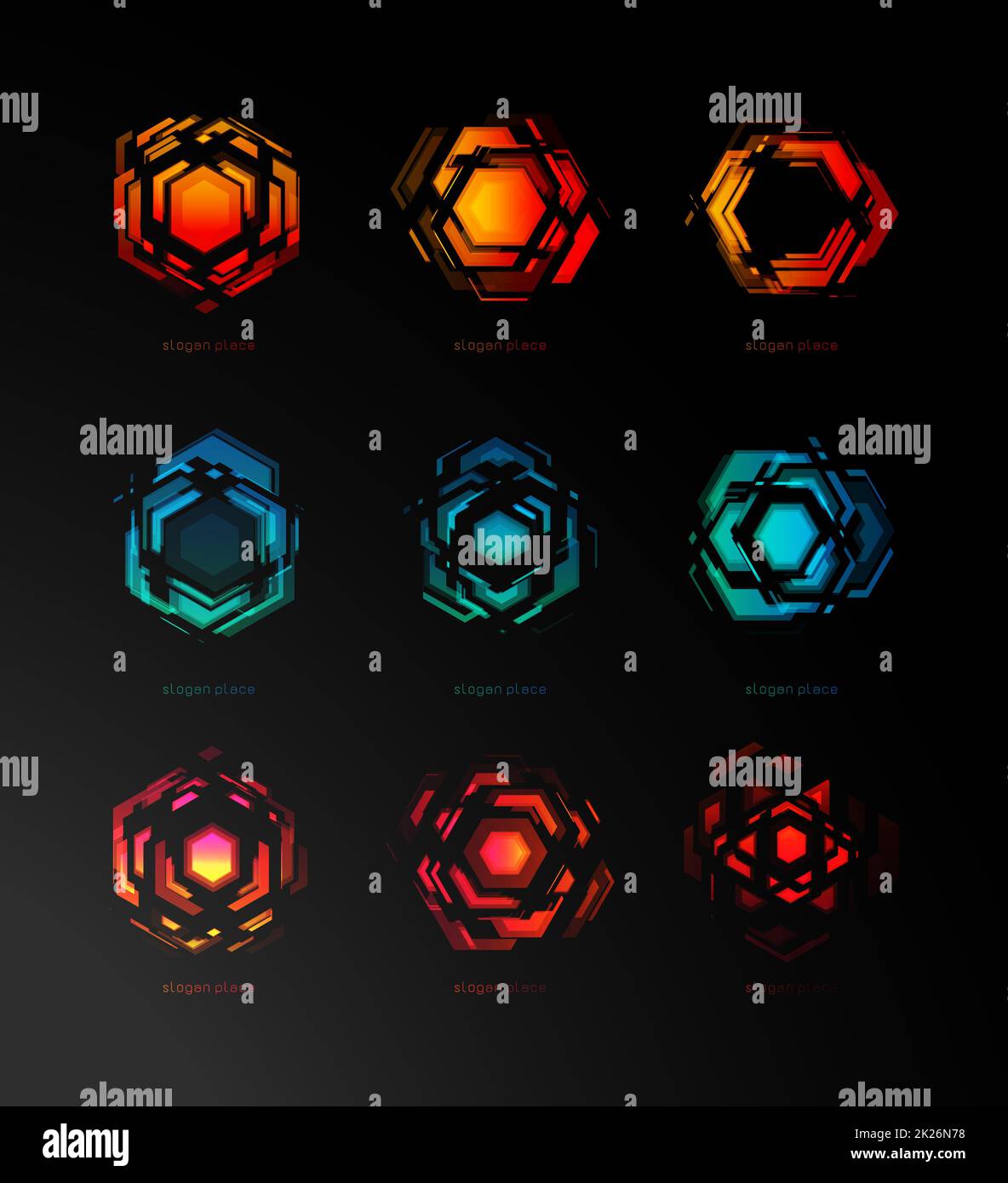 Abstract constructor logo, futuristic technology, icons template ...