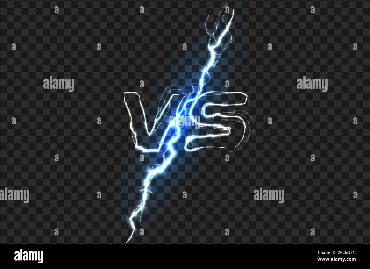 Versus VS logo. Battle headline template. Sparkling lightning design ...