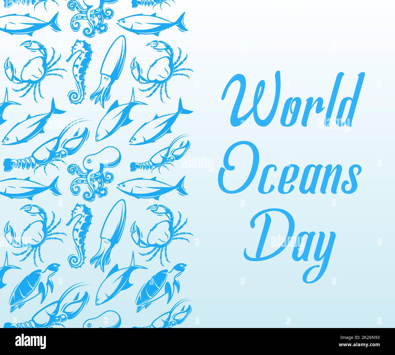 World Oceans Day design template. Ocean health protect poster. Nature ...