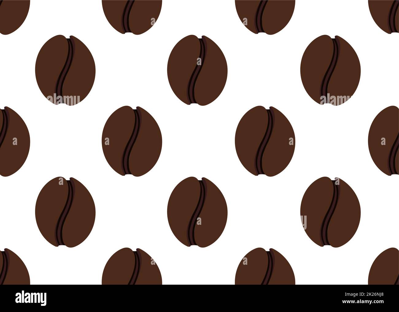 Isolated abstract coffee beans seamless texture on white. Morning drink ...