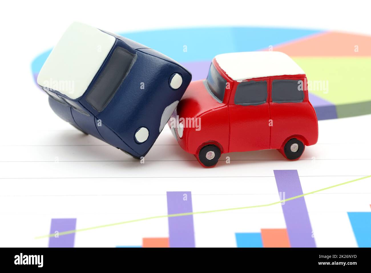 toy cars crash accident and color chart printed documents Stock Photo ...