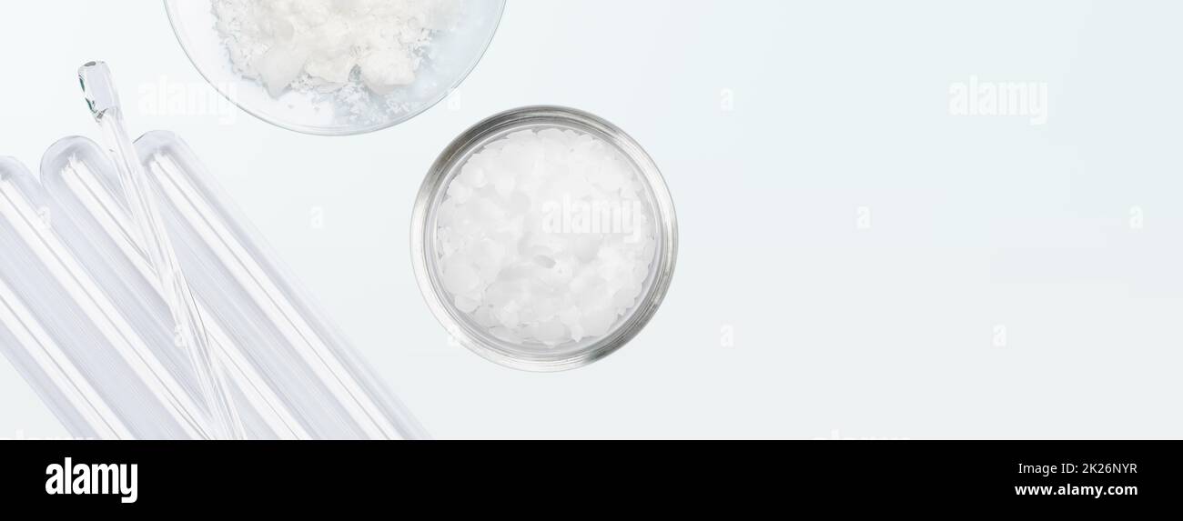 Microcrystalline wax in glass container and Cetyl esters wax in ...