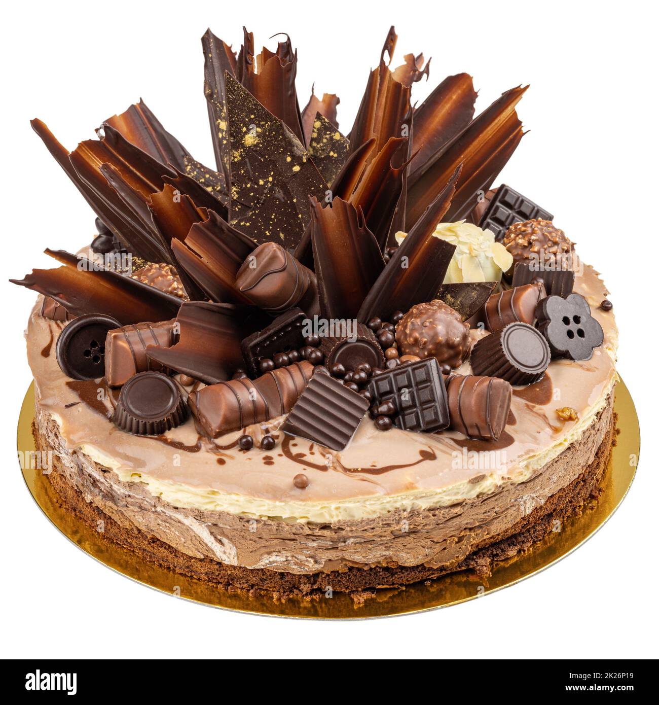 Layered chocolate mousse cake Stock Photo - Alamy