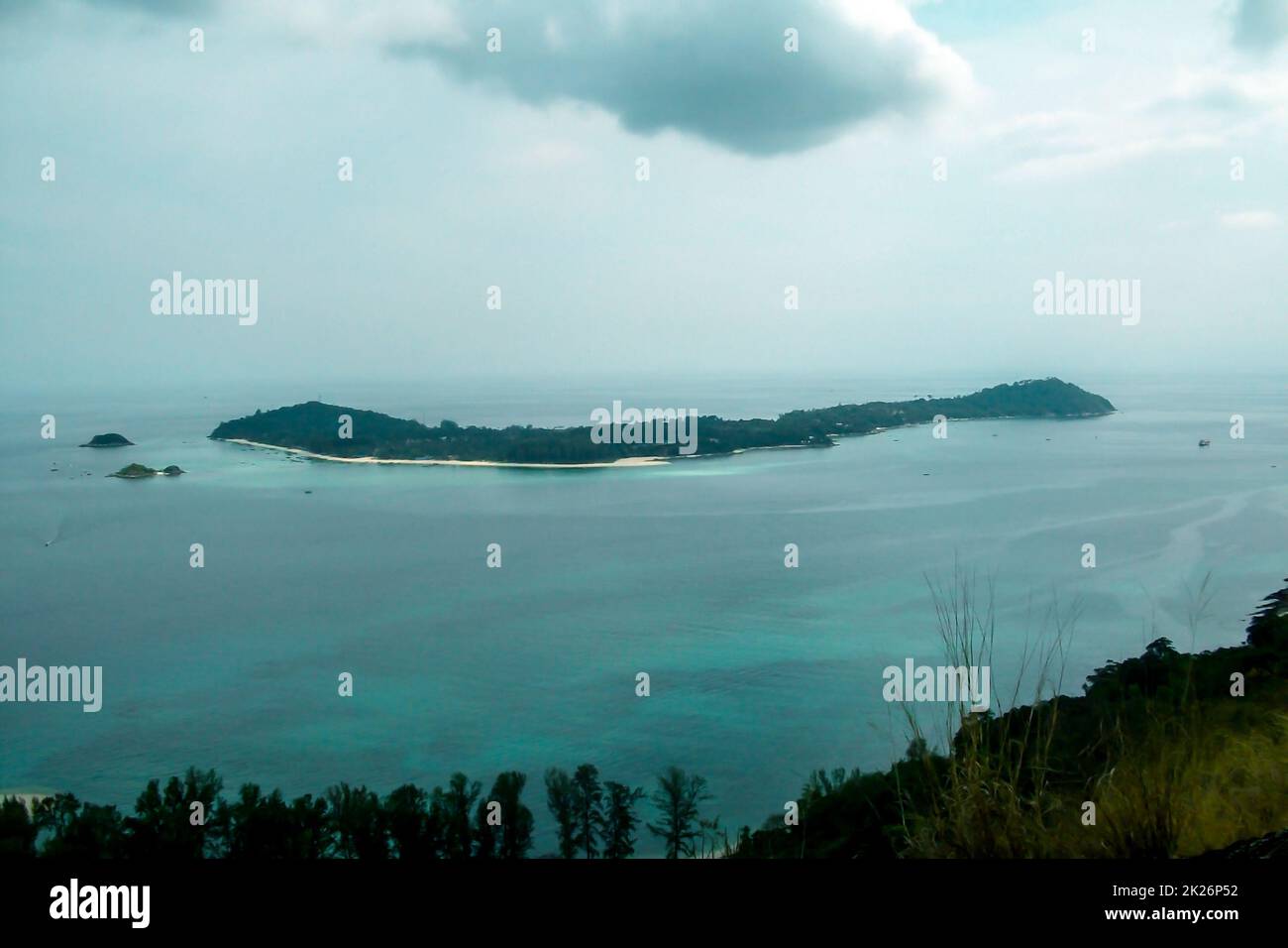 Bird's-eye view of Koh Lipe Islands in the middle of the sea in the ...