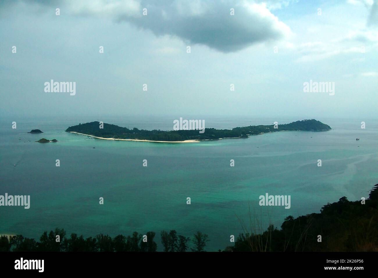 Bird's-eye view of Koh Lipe Islands in the middle of the sea in the ...