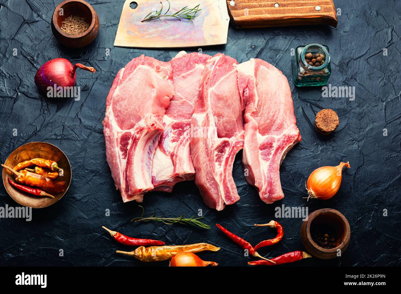 Loin of pig steak hi-res stock photography and images - Alamy