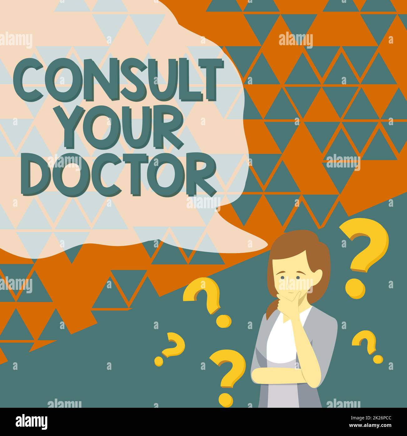 Text caption presenting Consult Your Doctor. Word Written on ask ...