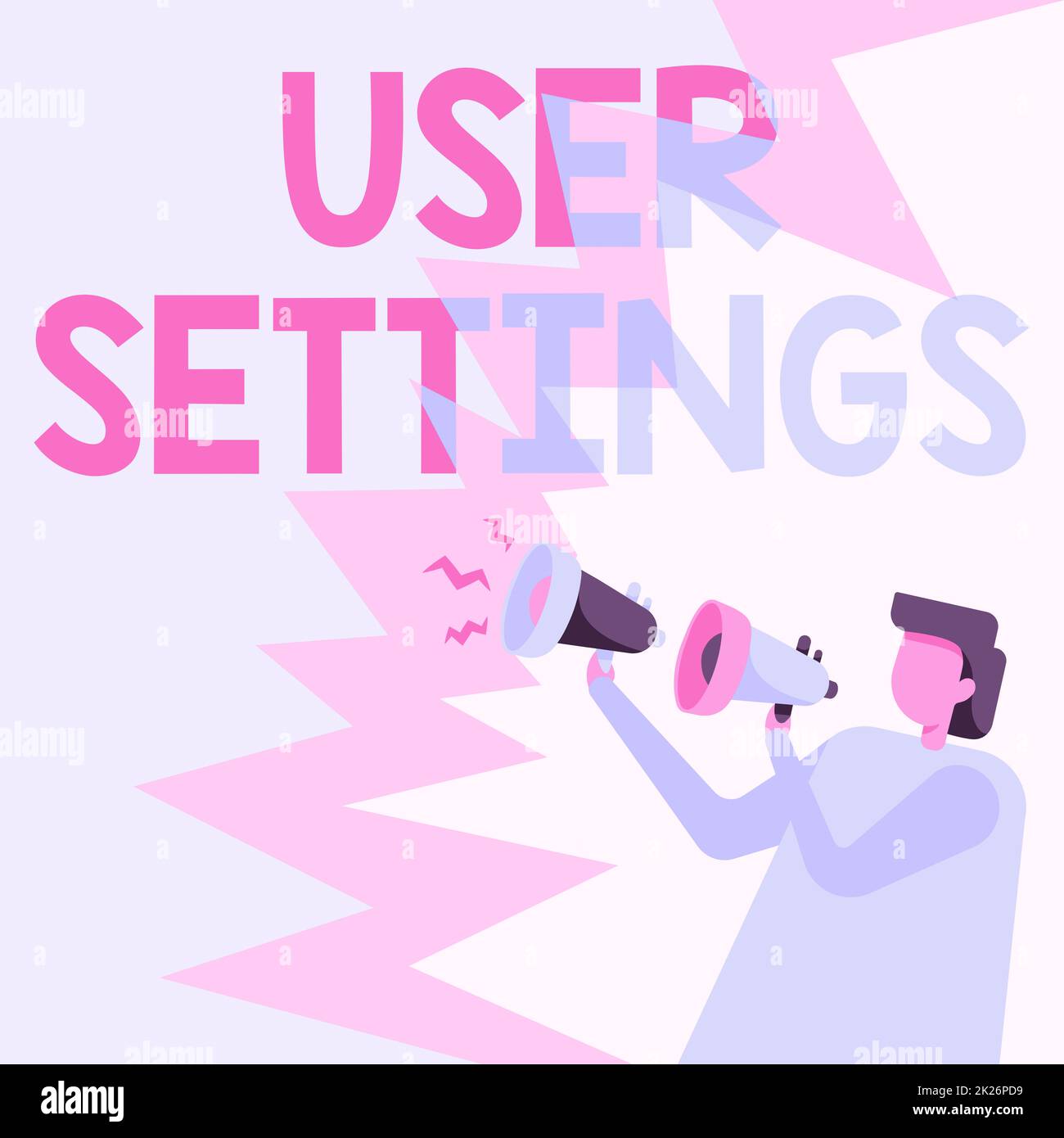 Text sign showing User Settings. Internet Concept Configuration of appearance Operating System ...