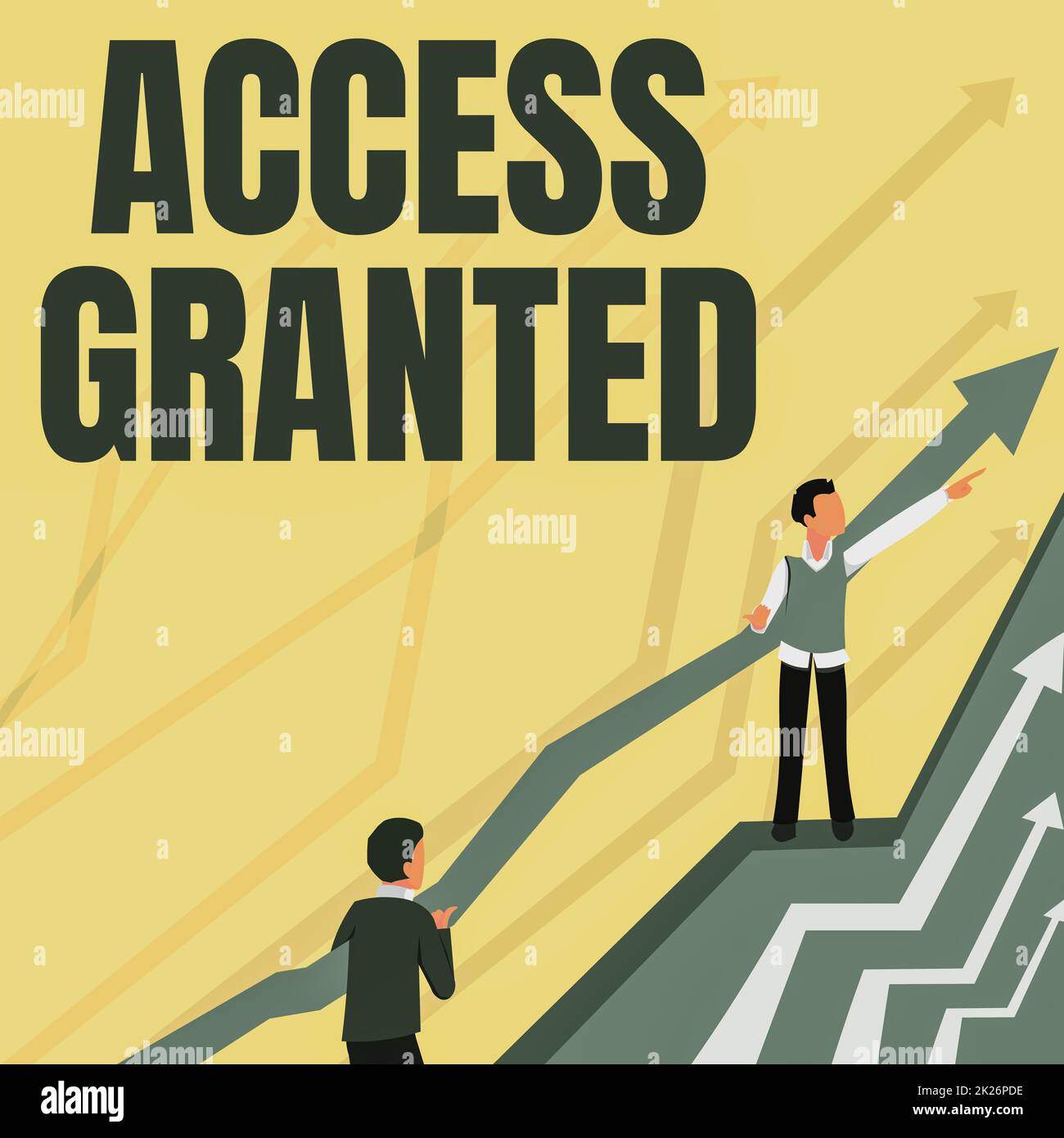 Conceptual caption Access Granted. Business idea admittance of users to ...