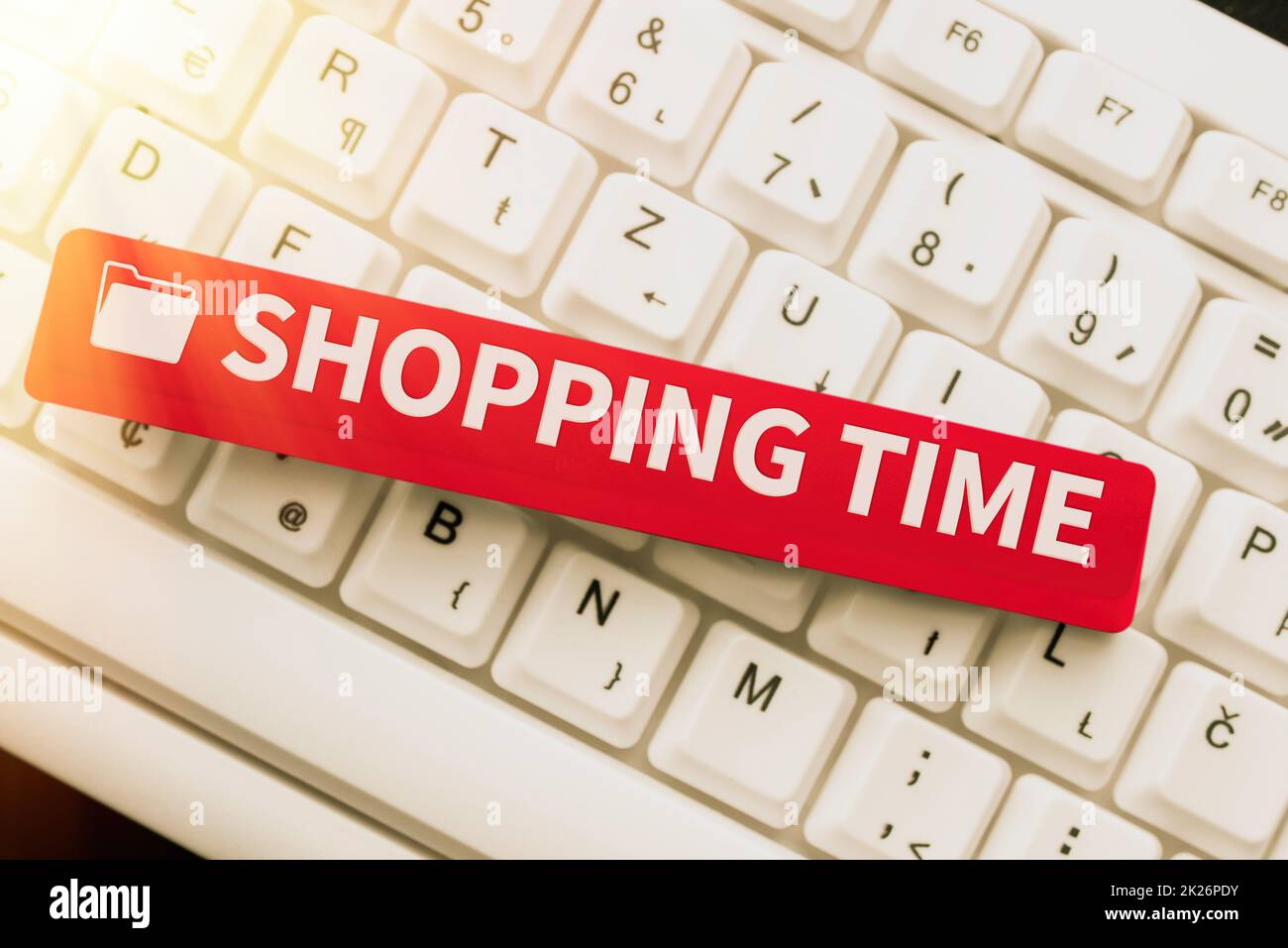 Conceptual display Shopping Time. Business overview the session allowed for buying item while ...