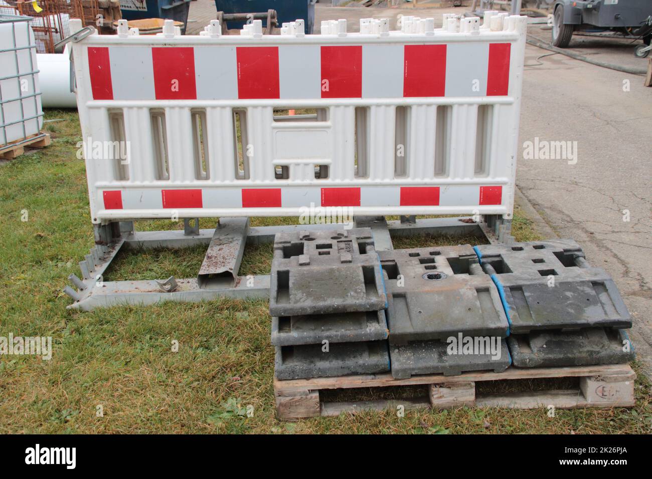 Barrier material is stored at a construction site Stock Photo - Alamy
