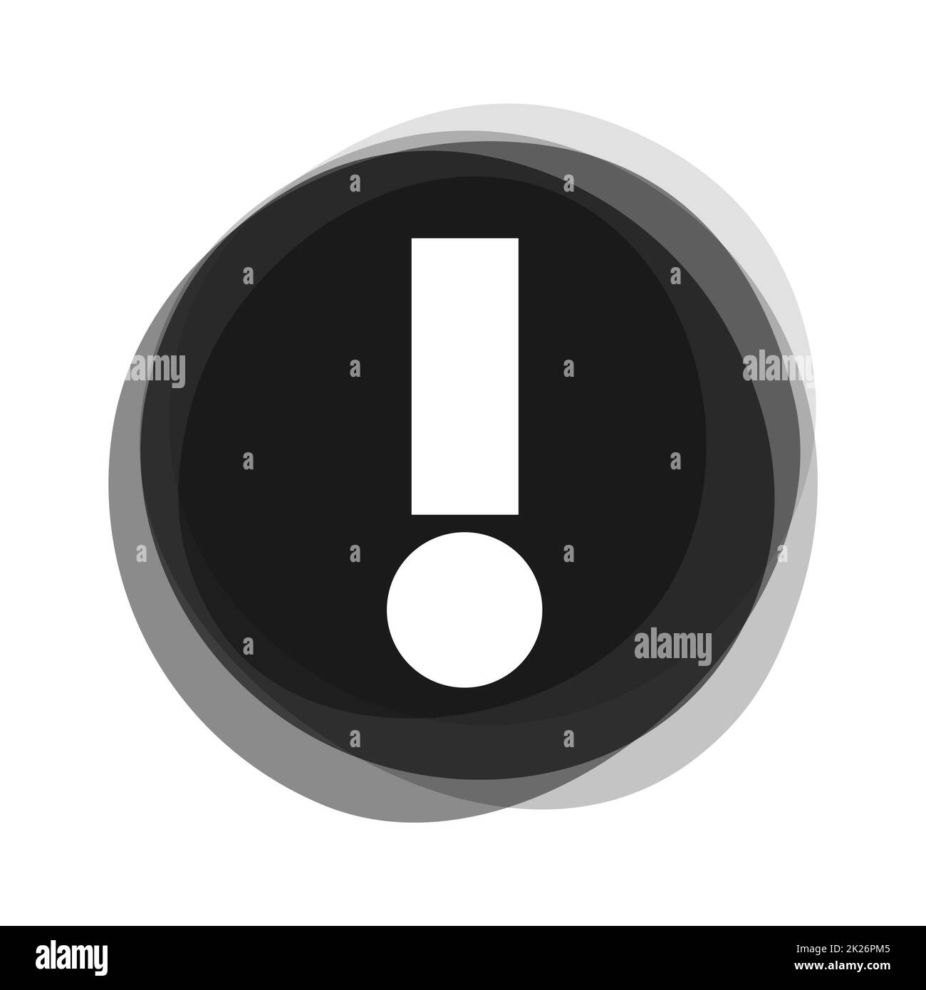 Isolated round Button: Warning sign Stock Photo - Alamy