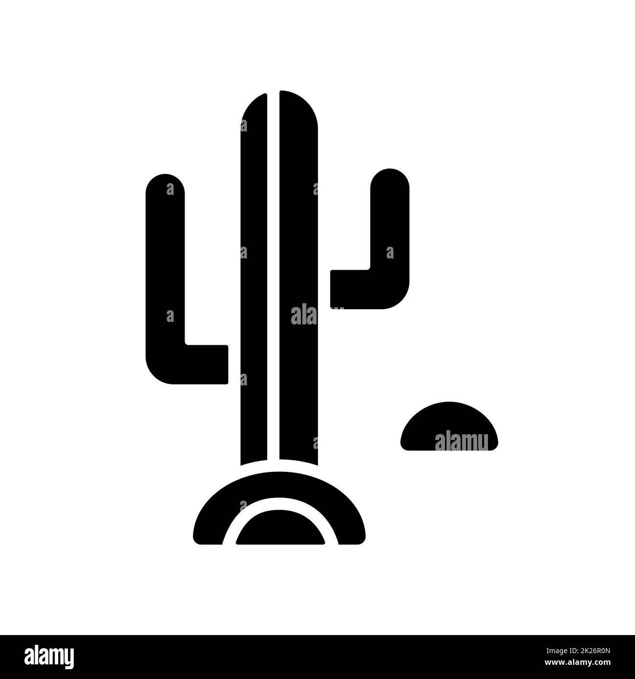 Desert cactus vector glyph icon. Nature sign Stock Photo - Alamy