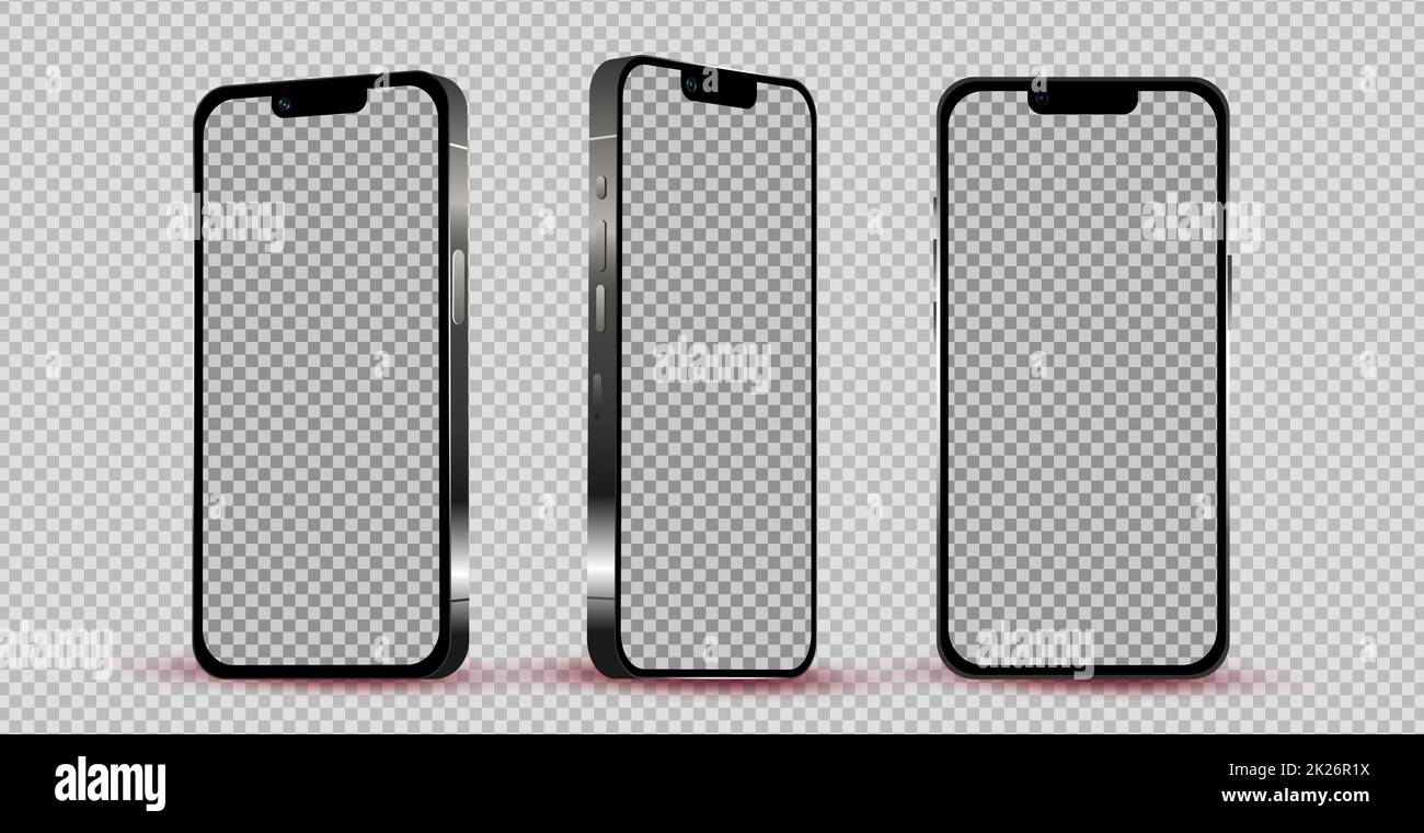 Realistic mocap without background black mobile phone - Vector Stock ...