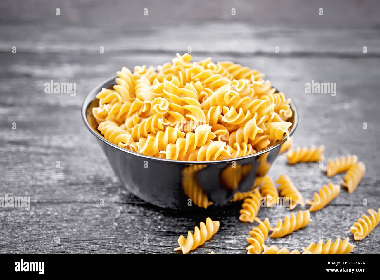 Wholegrain pasta on black hi-res stock photography and images - Alamy