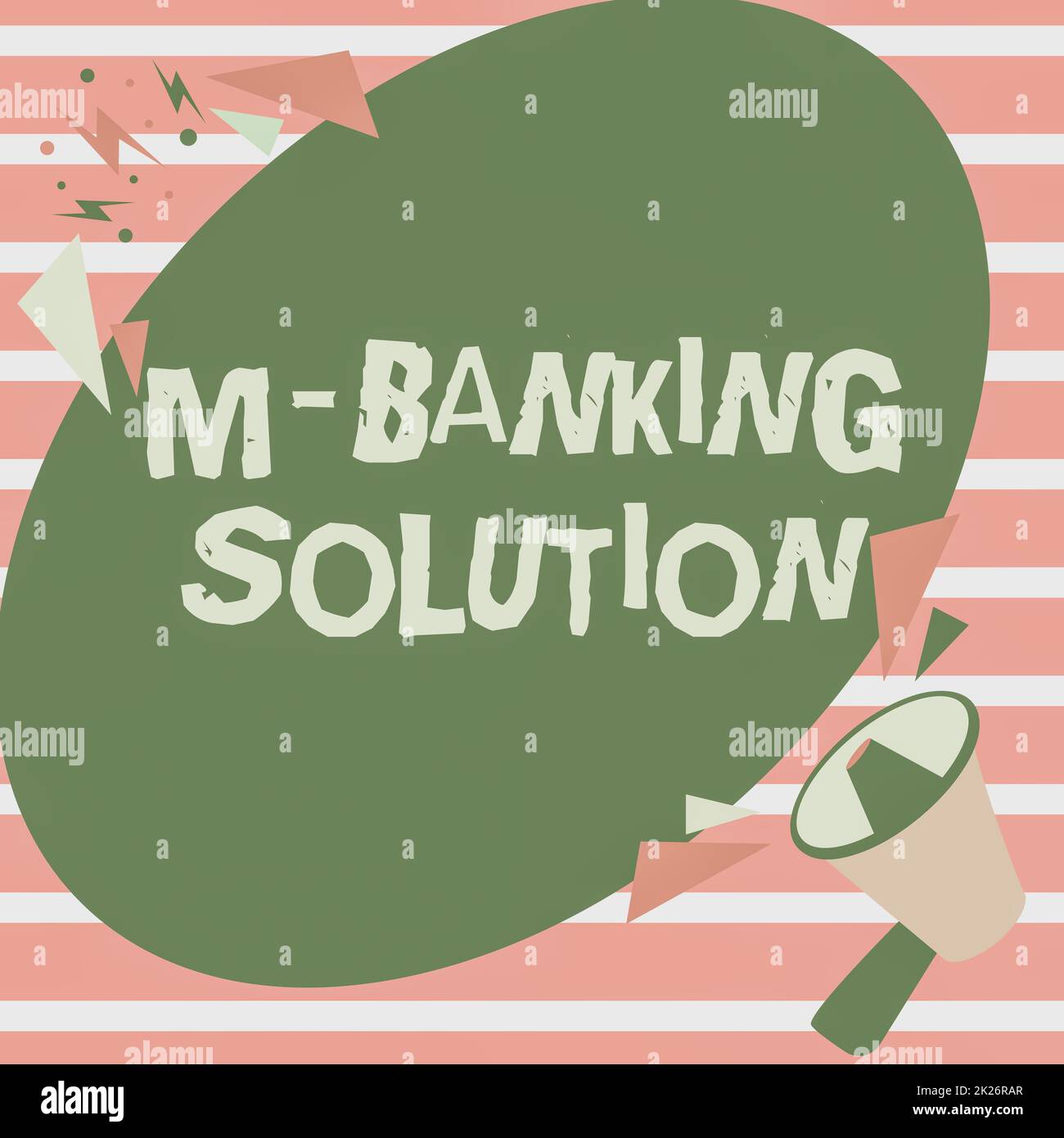 Conceptual display M banking Solution. Business idea conduct financial ...