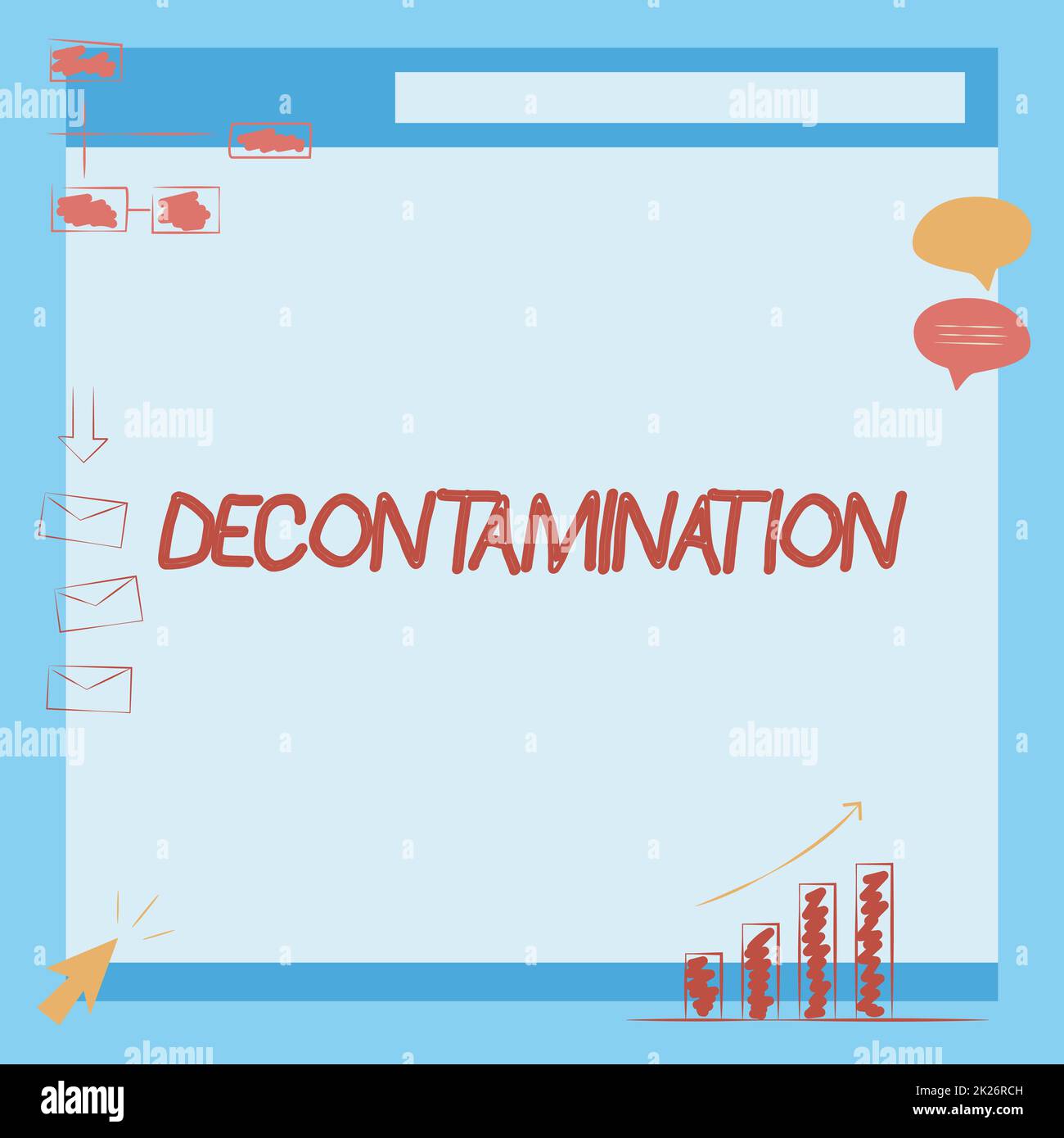 Conceptual caption Decontamination. Word Written on neutralizing every ...