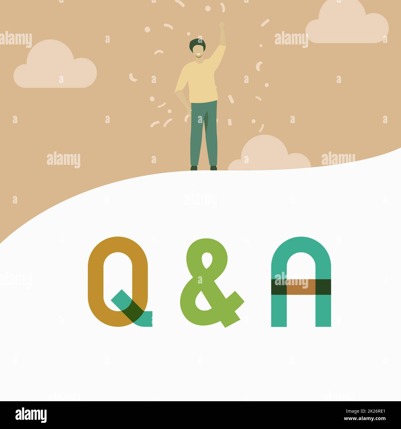 Handwriting text Q And A. Business approach in which person asks ...