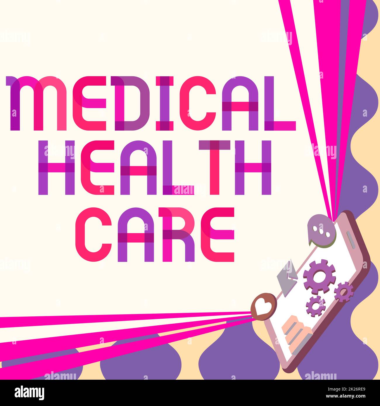 Hand writing sign Medical Health Care. Business concept restoration of ...