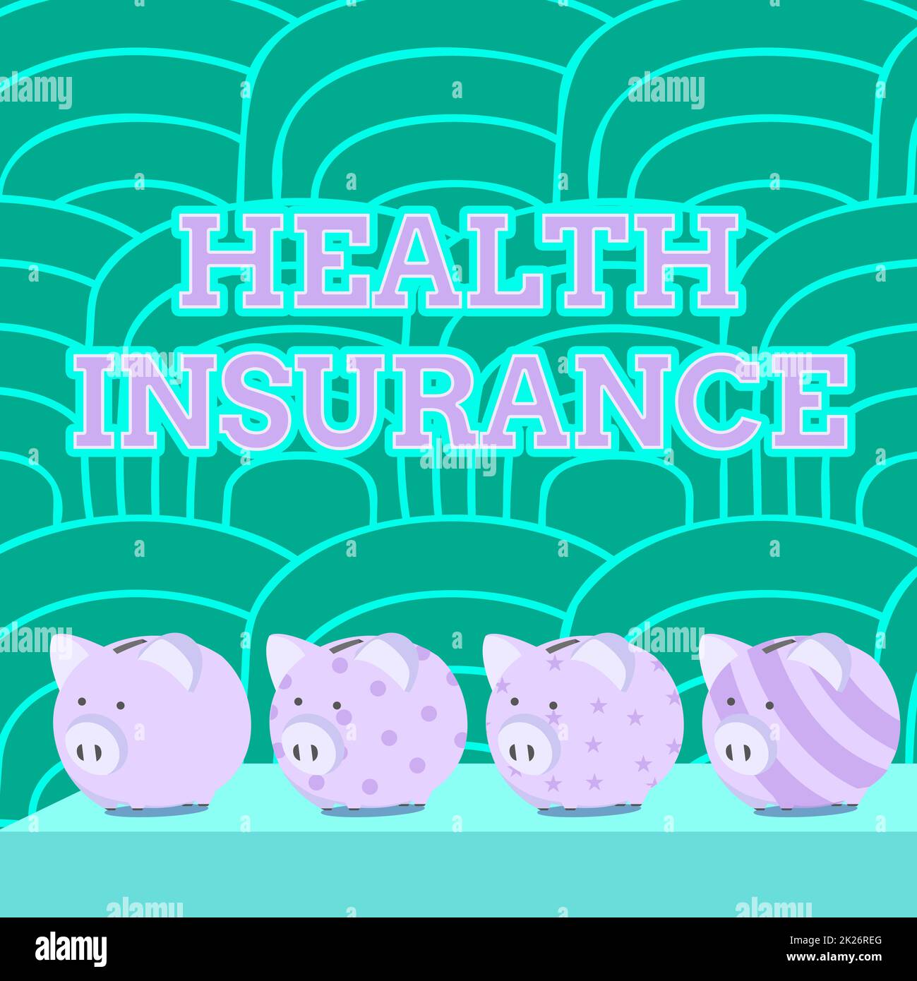 Text caption presenting Health Insurance. Business overview system of ...