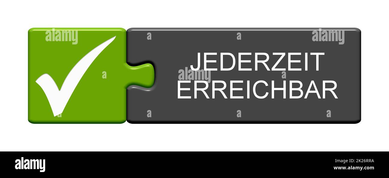 Always avalable in german language - Puzzle Button icon Stock Photo - Alamy