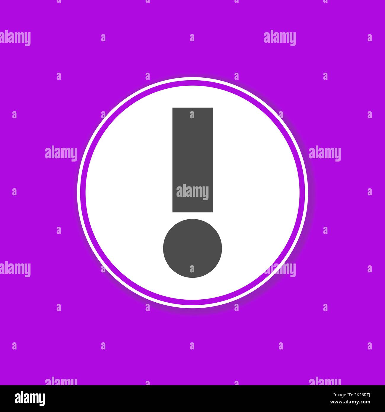 Exclamation Mark icon in circle on blue background Stock Photo - Alamy